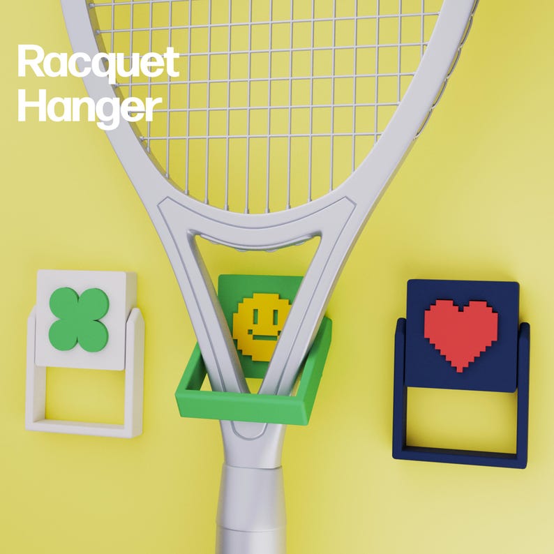 Stick-on Tennis/racquetball/pickleball Racquet Paddle Hanger, Racket ...