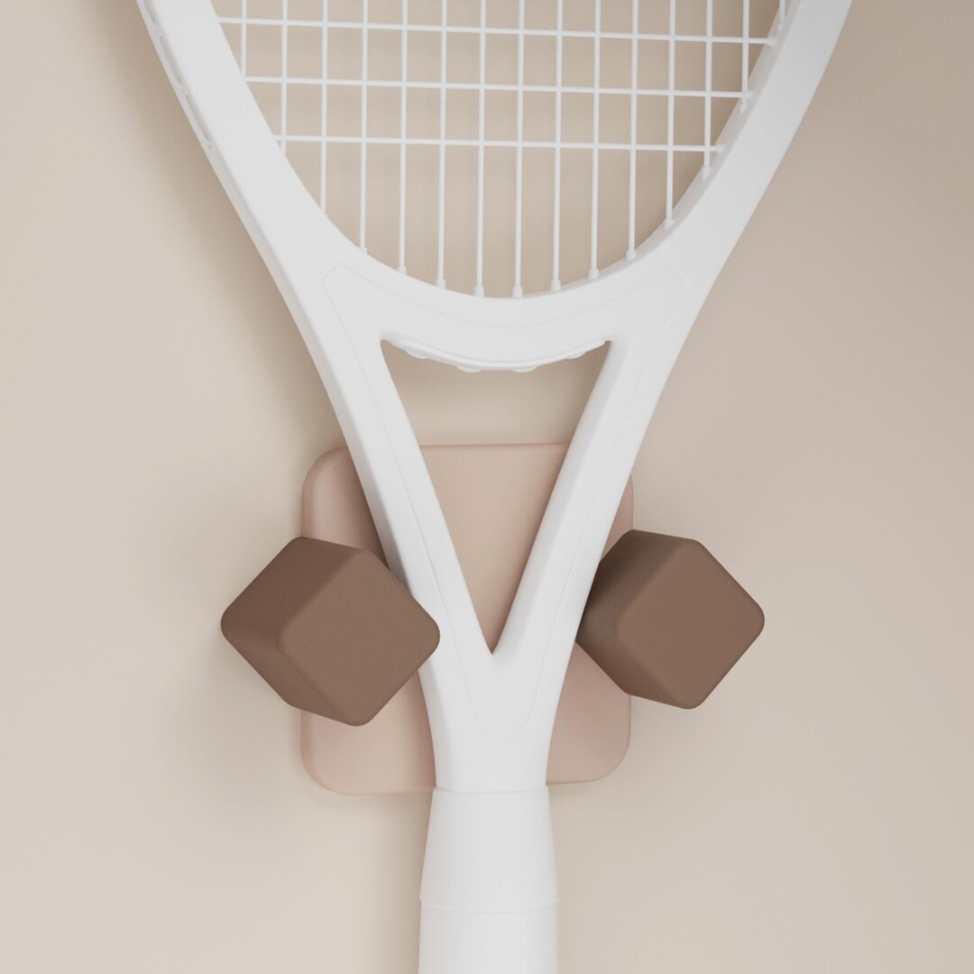 Minimal Wall Hook, Scandi Home Decor, Wall Hooks, Tennis Racquet Hanger ...