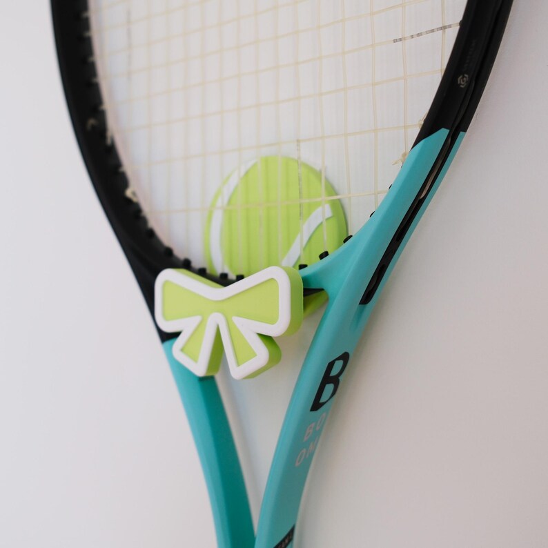 Stick-on Pink Bow Tennis Wall Hook, Chic Ribbon-bow Tennis Racquet ...