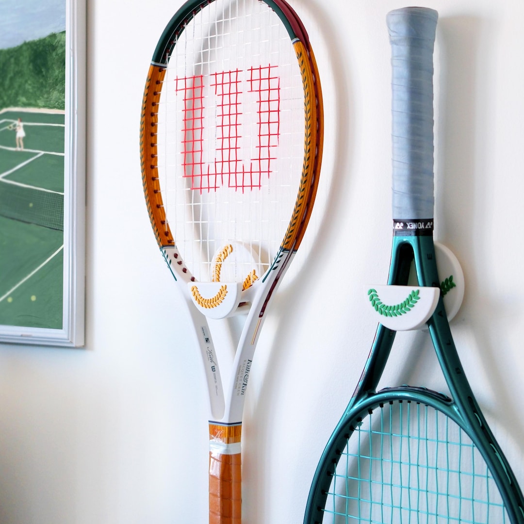 Mediterranean Style Tennis Racquet Hanger, Easy Stick-on Wall Mount ...