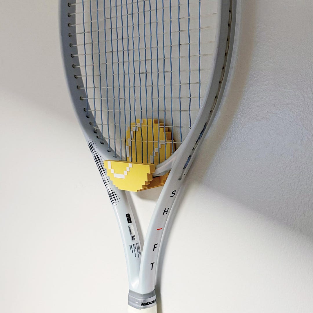 Digital Pixel Style Tennis Racquet Hanger, Racket Organizer, Tennis ...