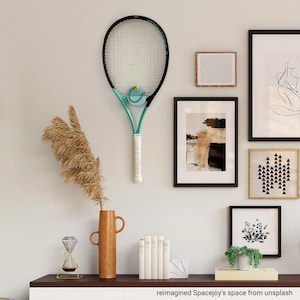 Minimalist Vibrant Tennis Ball Shape Wall Hook, Tennis Racquet Hanger ...