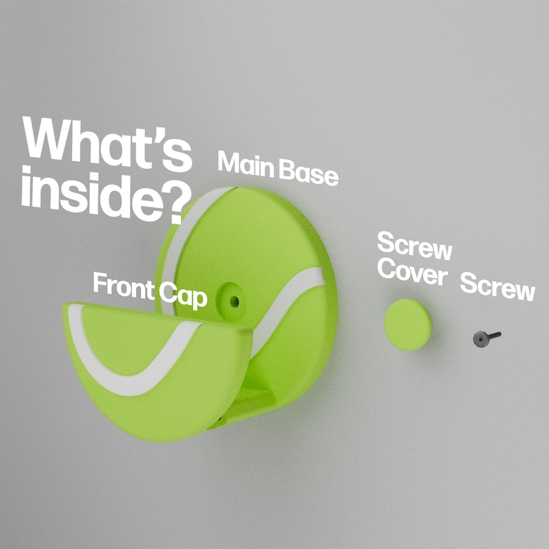 Heavy Duty Tennis Racquet Wall Mount, Tennis Racket Hanger, Home Gym ...