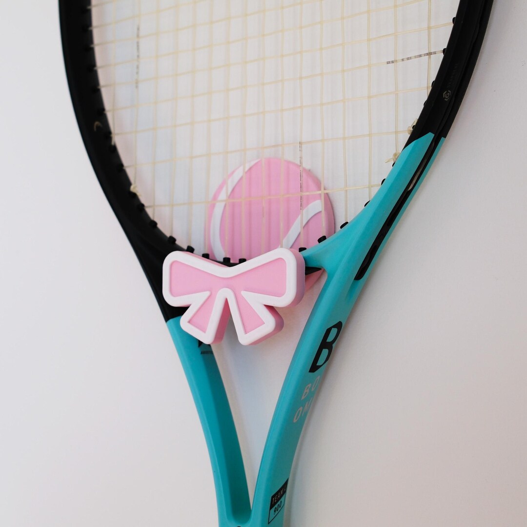Stick-on Pink Bow Tennis Wall Hook, Chic Ribbon-bow Tennis Racquet ...