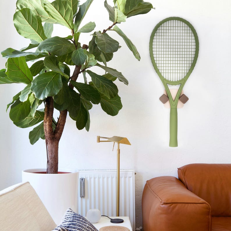 Minimal Wall Hook, Scandi Home Decor, Wall Hooks, Tennis Racquet Hanger ...