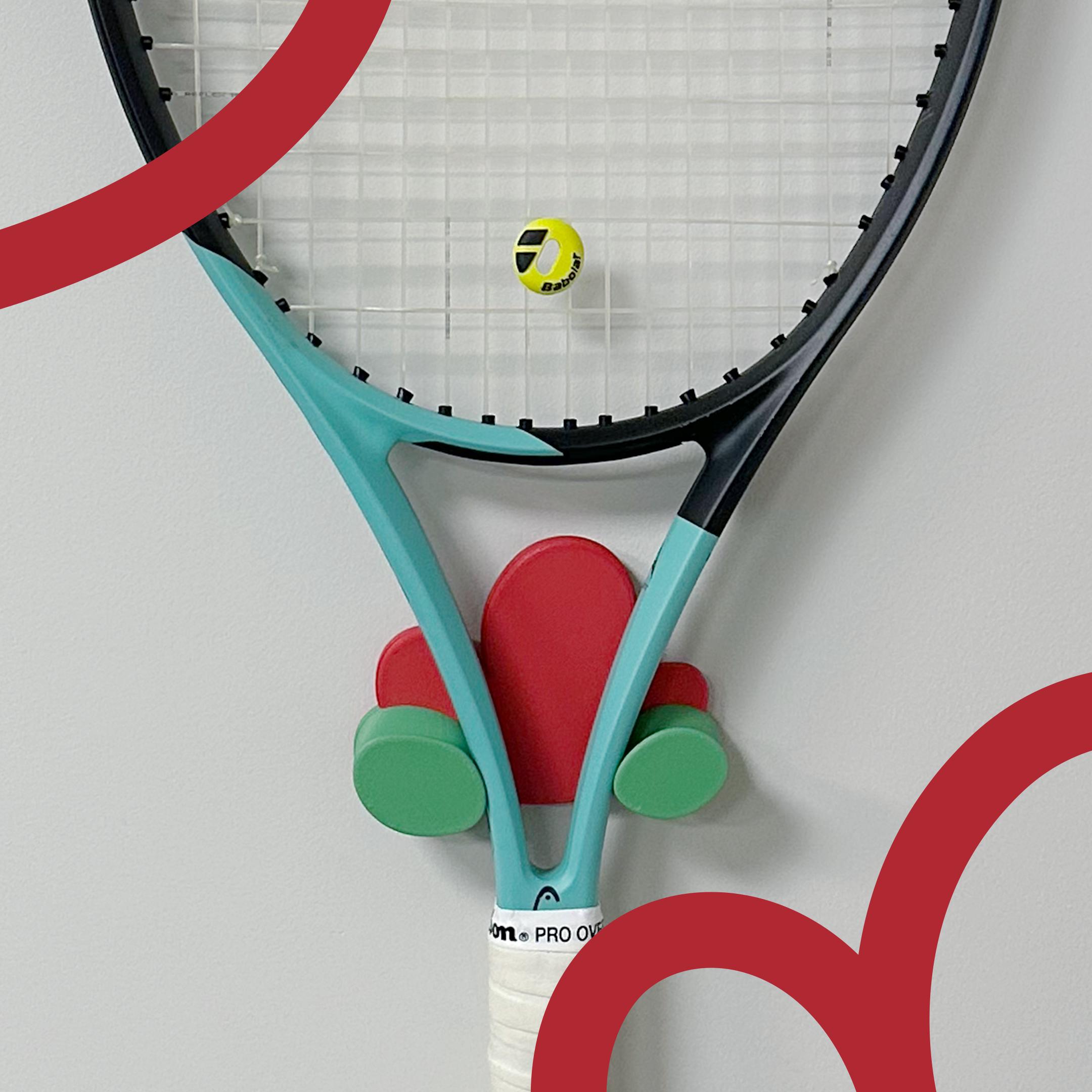 Unique Flower Tennis/squash Racquet Hanger, Easy Peel & Stick Racket ...