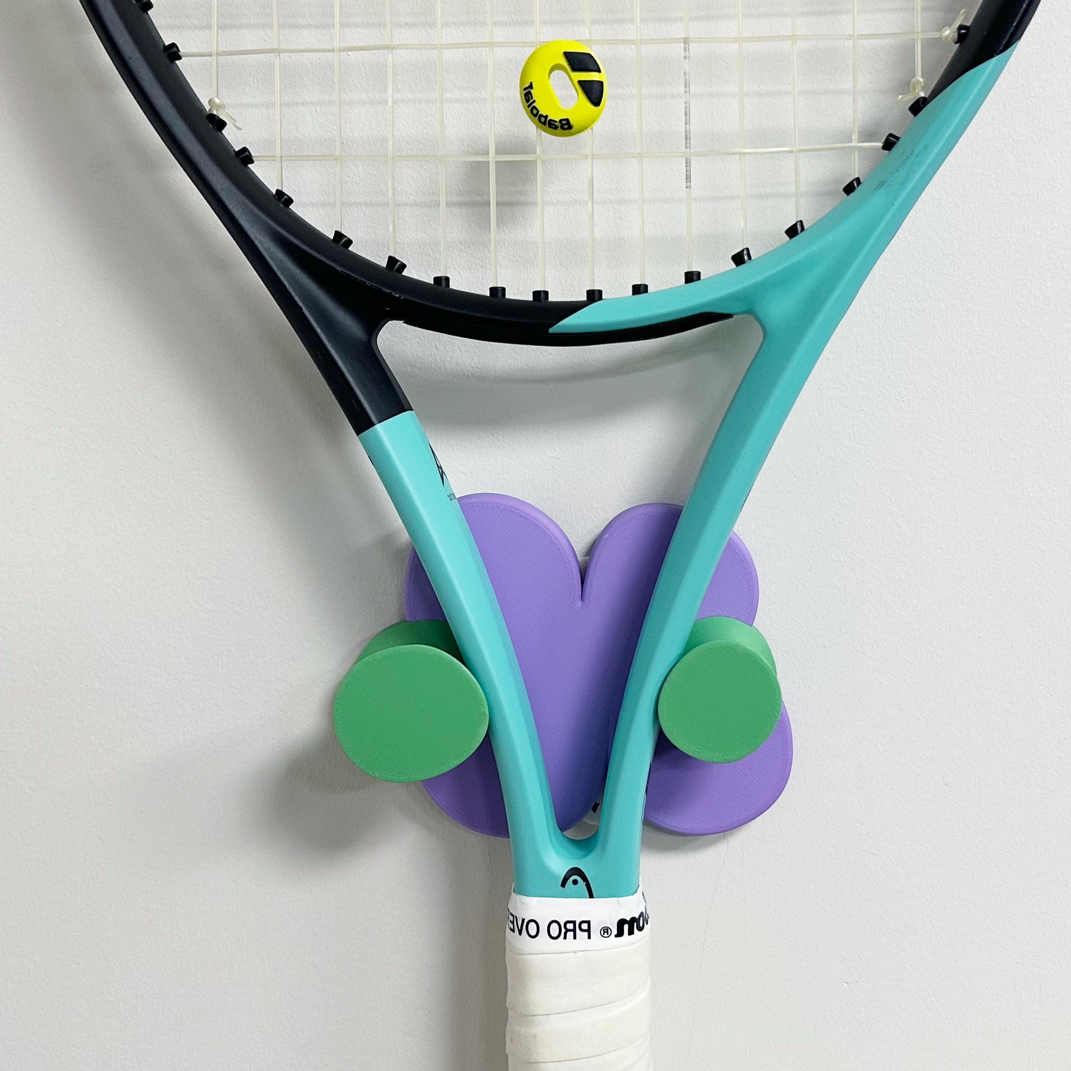 Unique Flower Tennis/squash Racquet Hanger, Easy Peel & Stick Racket ...