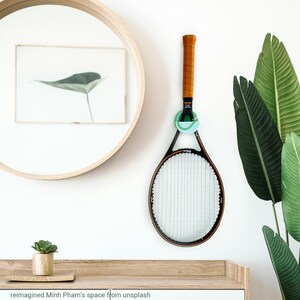 Minimalist Vibrant Tennis Ball Shape Wall Hook, Tennis Racquet Hanger ...