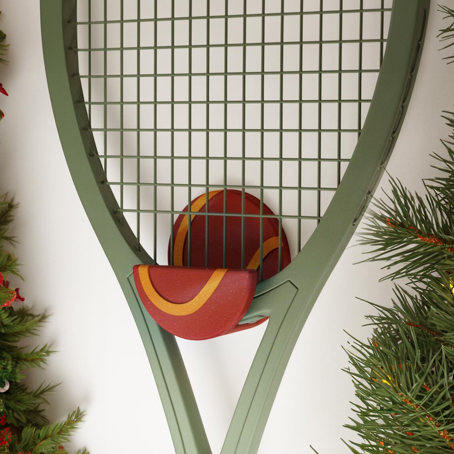 Holiday-themed Wall Hook, Christmas Tennis Gift, Holiday Decor, Tennis ...