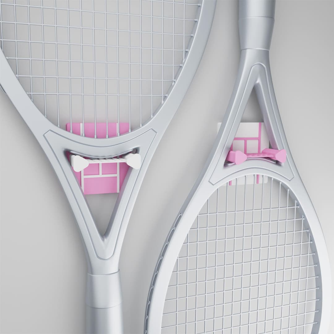 Stick-on Tennis Racket Wall Rack, Tennis Grand Slam Theme, Tennis ...