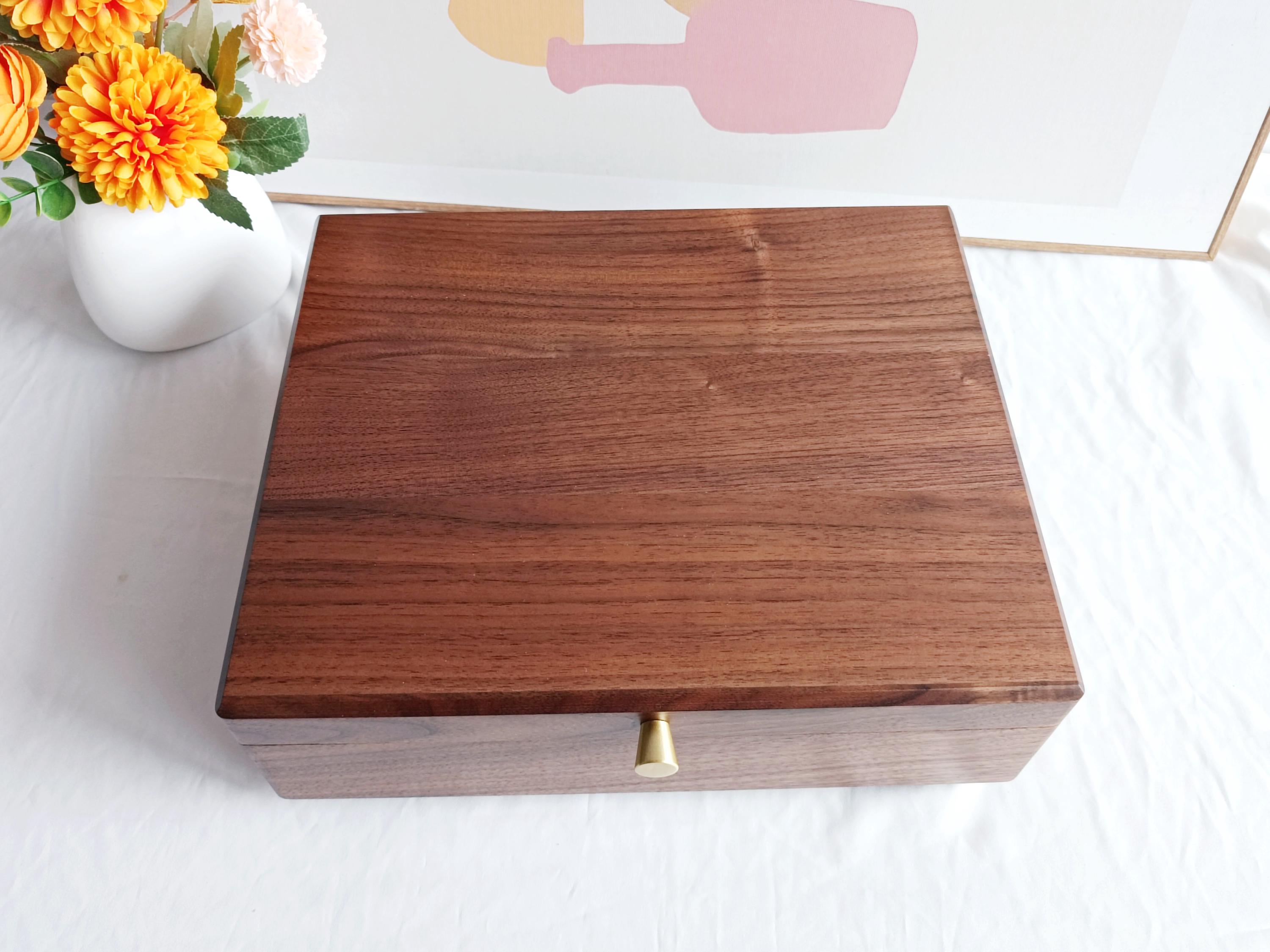 Large Layered Jewelry Box, Personalized Walnut Jewelry Box, Bridal ...