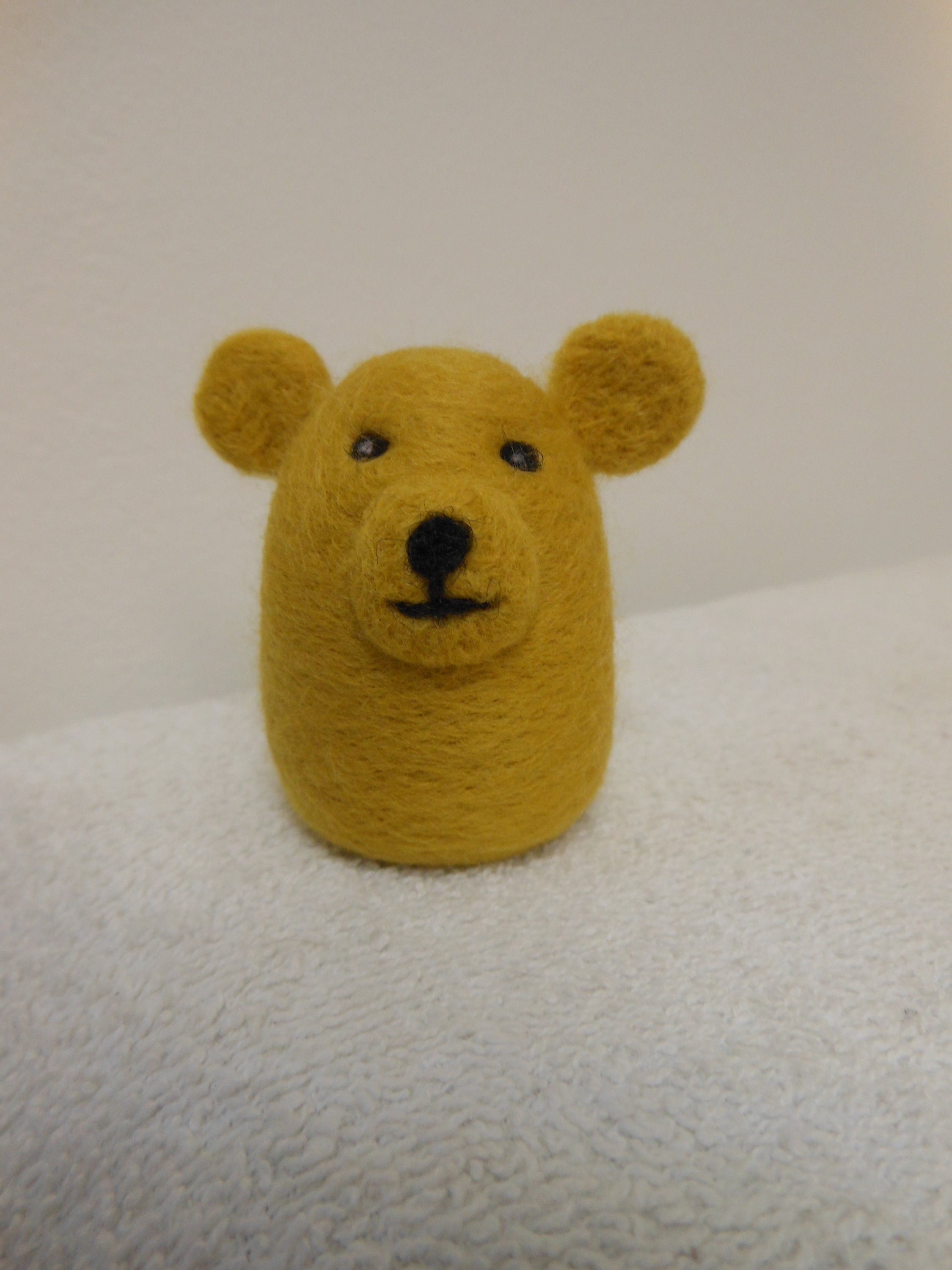 Needle Felted Bear Little Wool Light Honey Colored Bear - Etsy