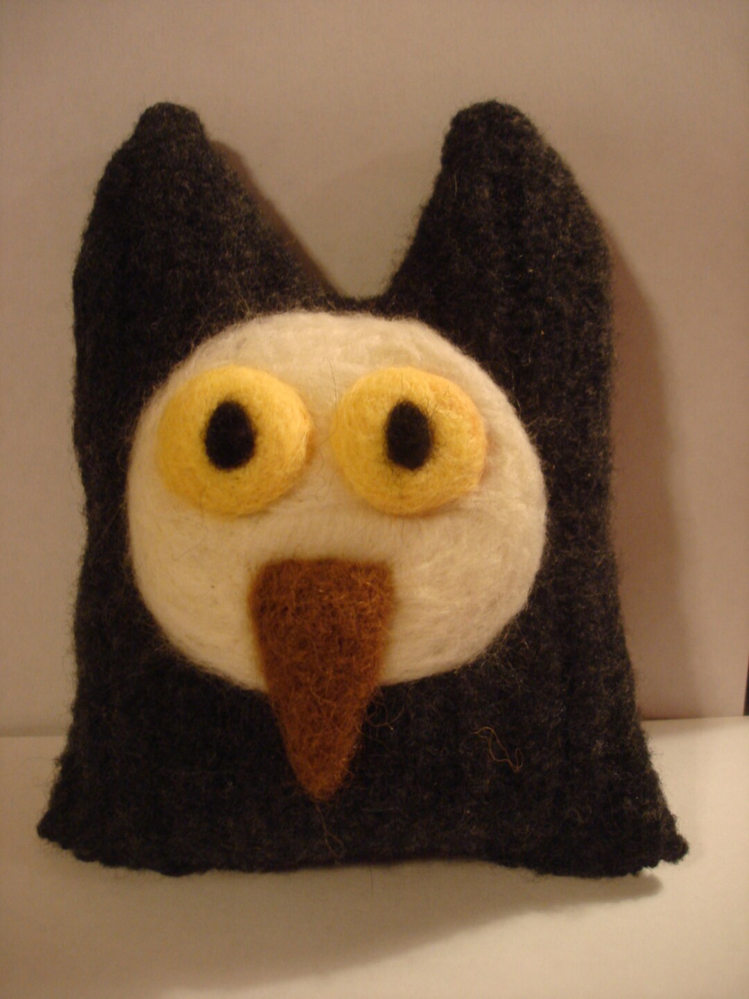 Small Stuffed Owl Plush Reclaimed Wool Sweater Needle Felted - Etsy