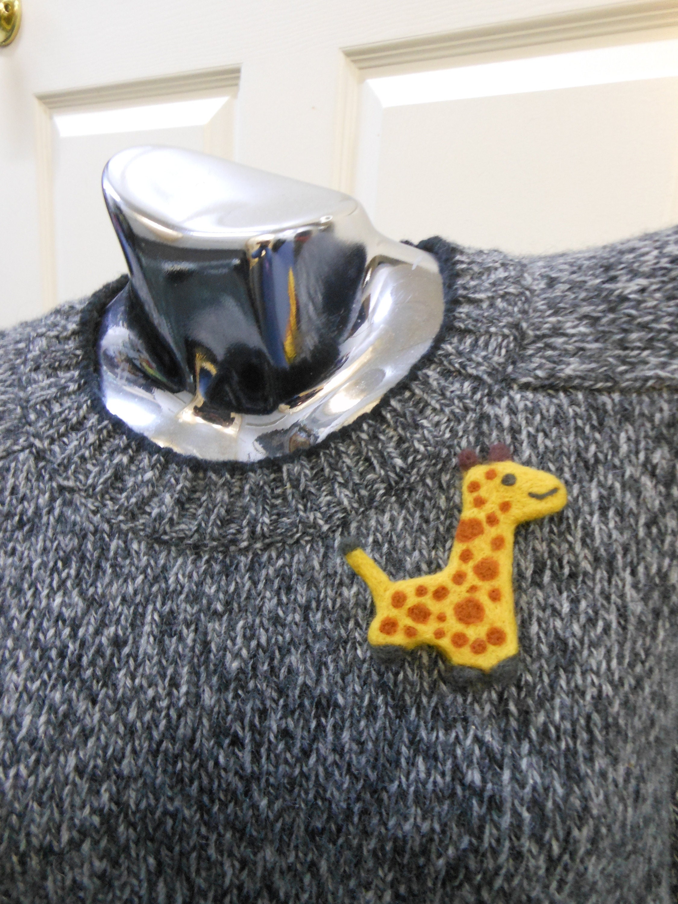 Needle Felted Giraffe Pin Brooch Merino Wool Baby Giraffe - Etsy