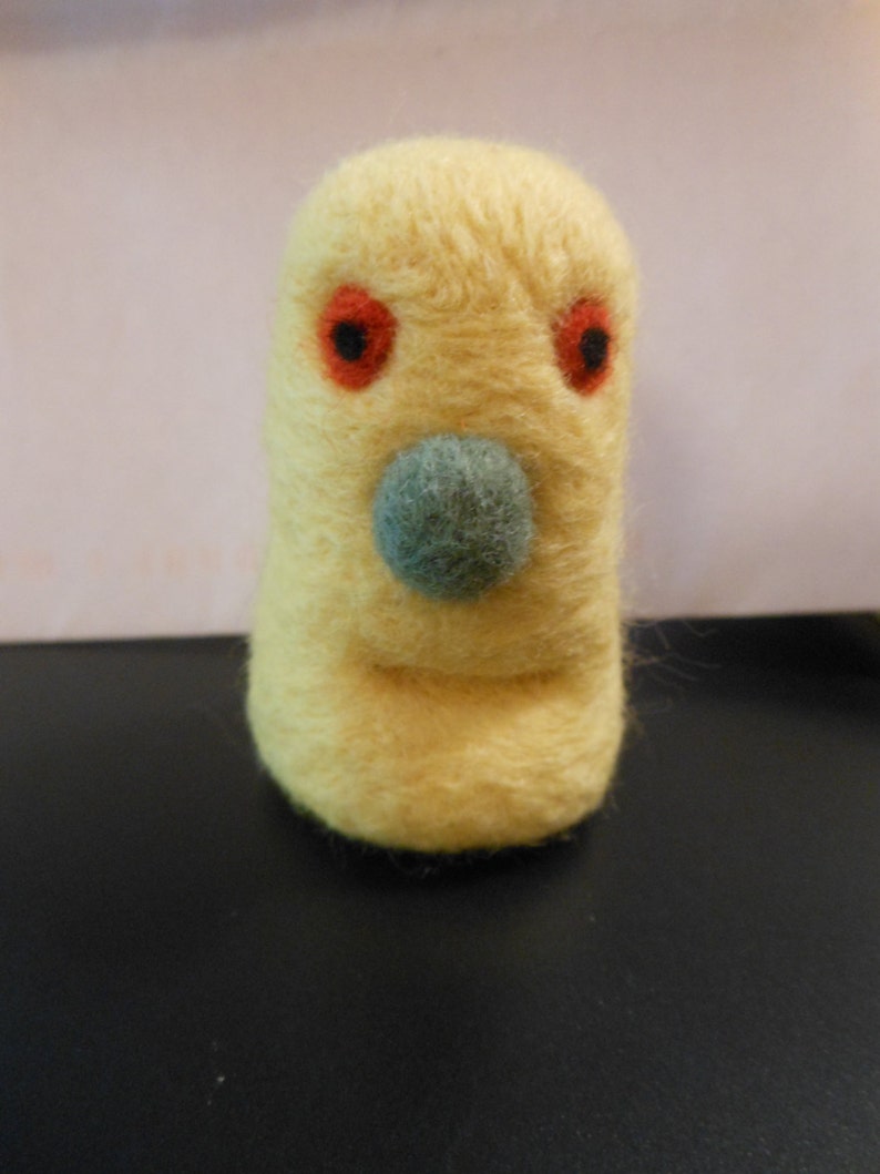 Little Yellow Wool Needle Felted Friendly Monster - Etsy