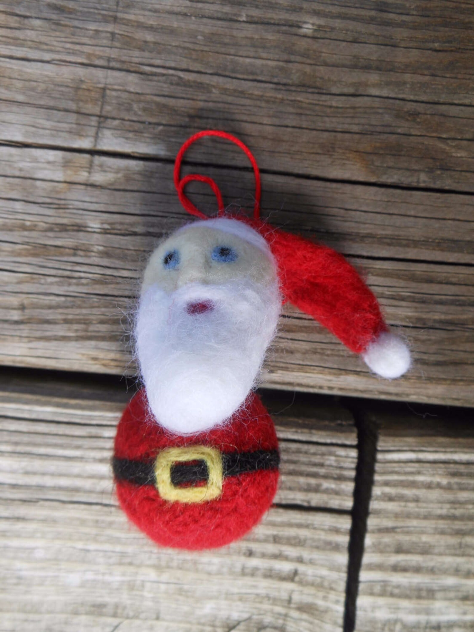 Wool Needle Felted Santa Claus Christmas Ornament - Etsy