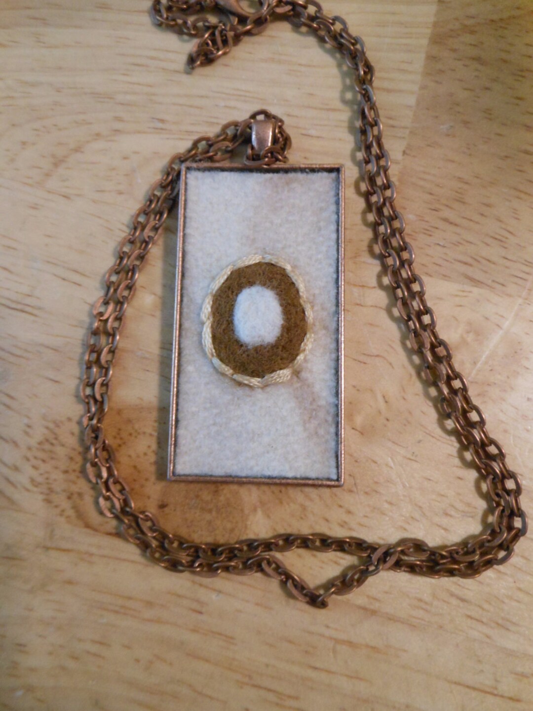 Dyed Wool Needle Felted Pendant Necklace Wool Cabochon - Etsy