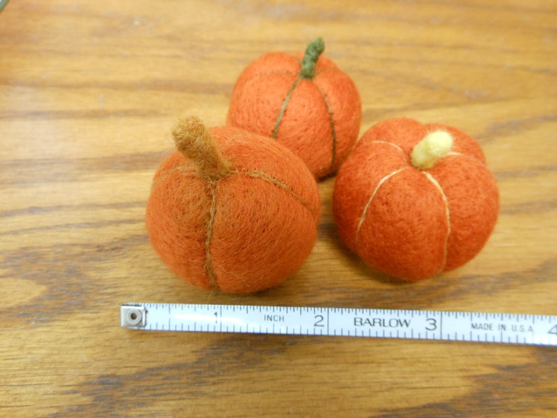 Needle Felted Pumpkins Trio 3 Small Wool Pumpkins - Etsy