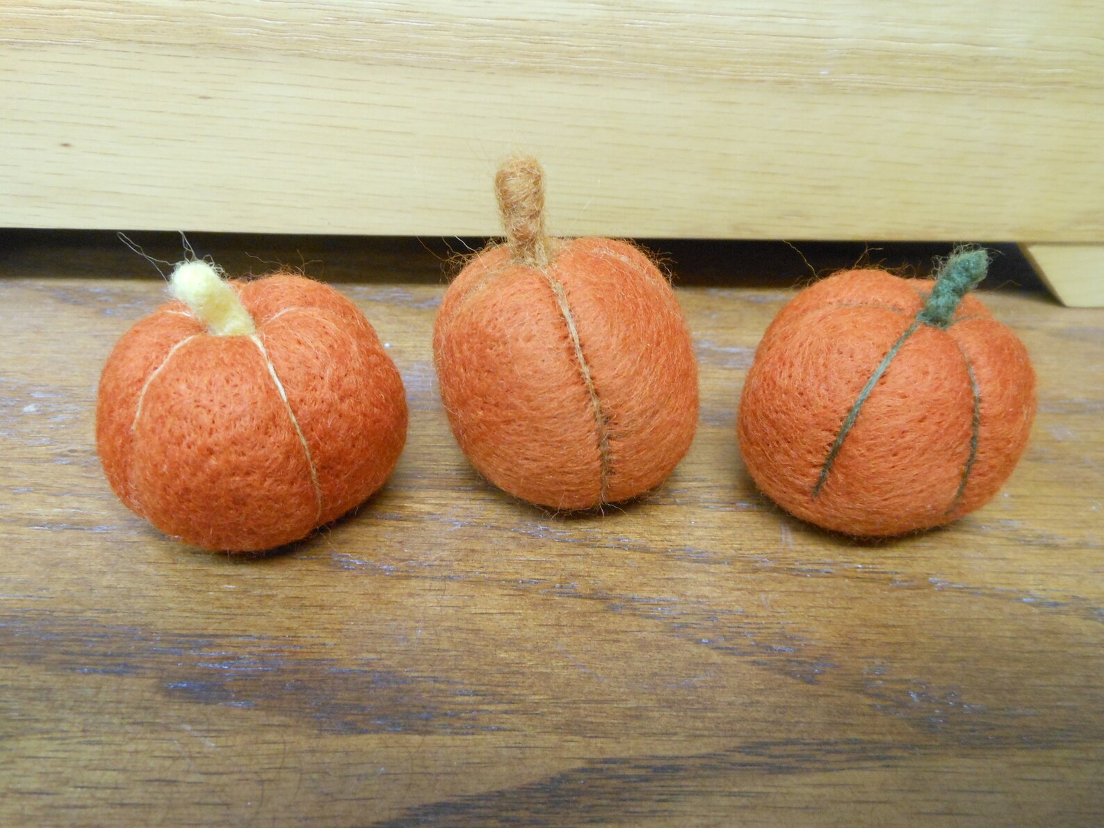 Needle Felted Pumpkins Trio 3 Small Wool Pumpkins - Etsy