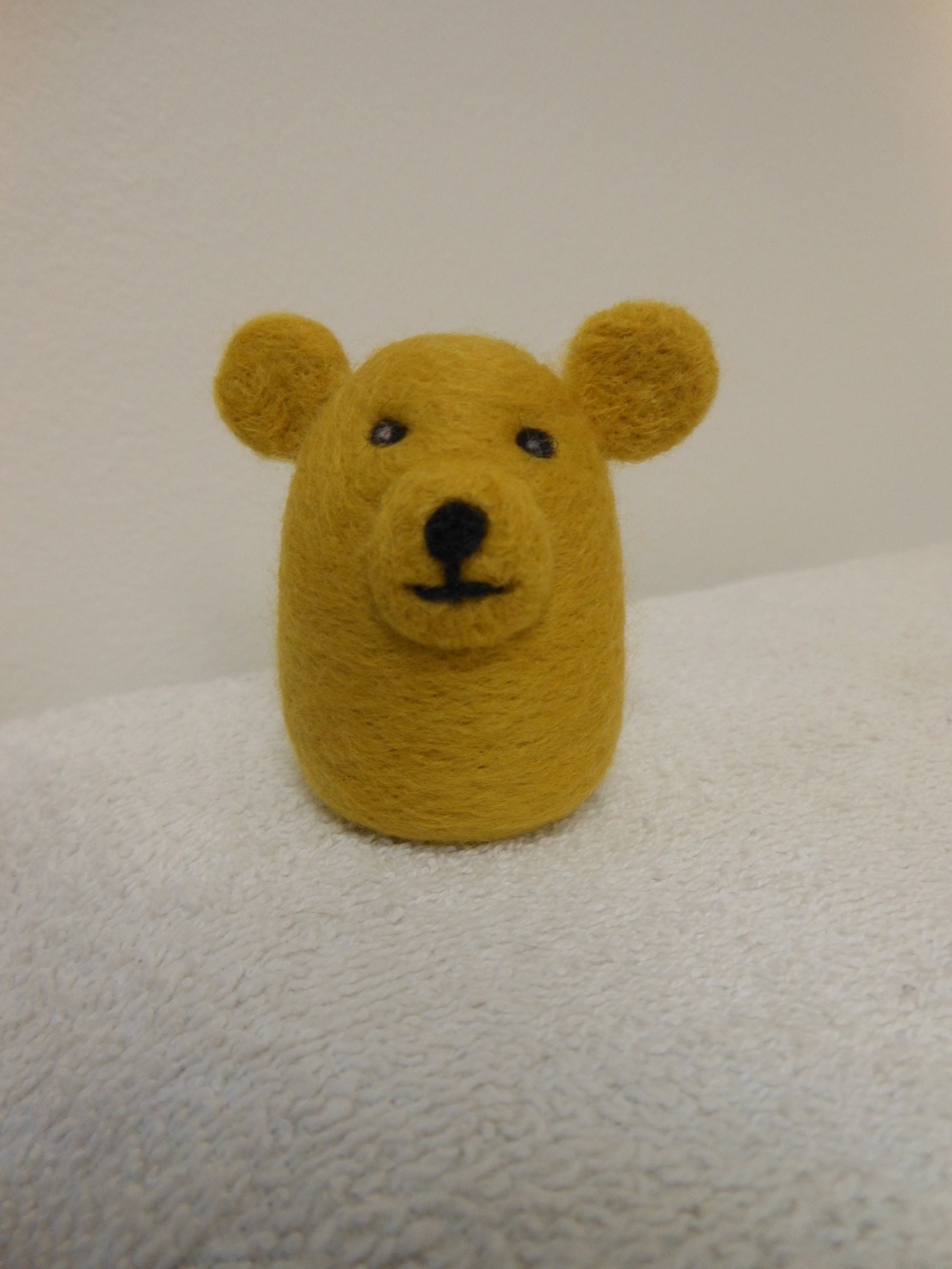 Needle Felted Bear Little Wool Light Honey Colored Bear - Etsy