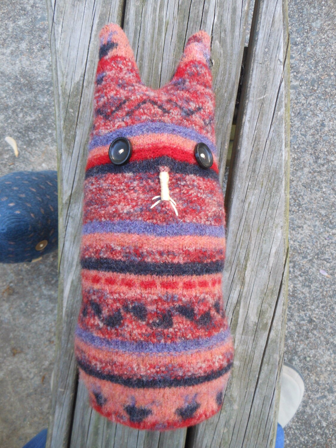 Stuffed Plush Wool Cat From Repurposed Sweater Sleeve - Etsy