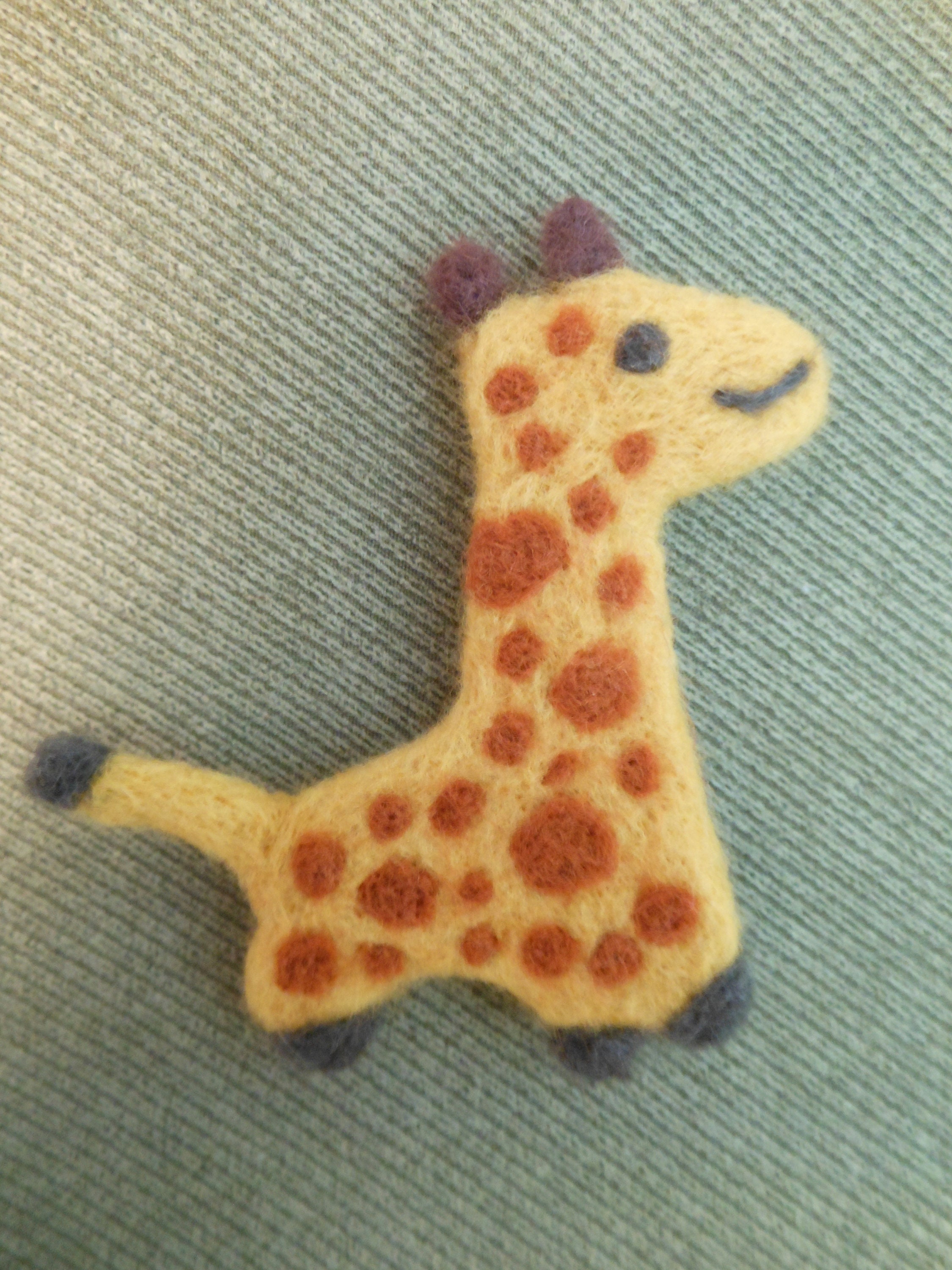 Needle Felted Giraffe Pin Brooch Merino Wool Baby Giraffe - Etsy