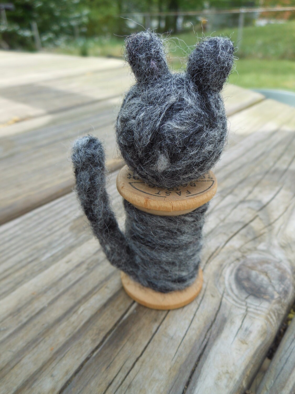 Needle Felted Wool Cat Figure Vintage Spool - Etsy