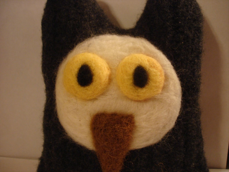 Small Stuffed Owl Plush Reclaimed Wool Sweater Needle Felted - Etsy
