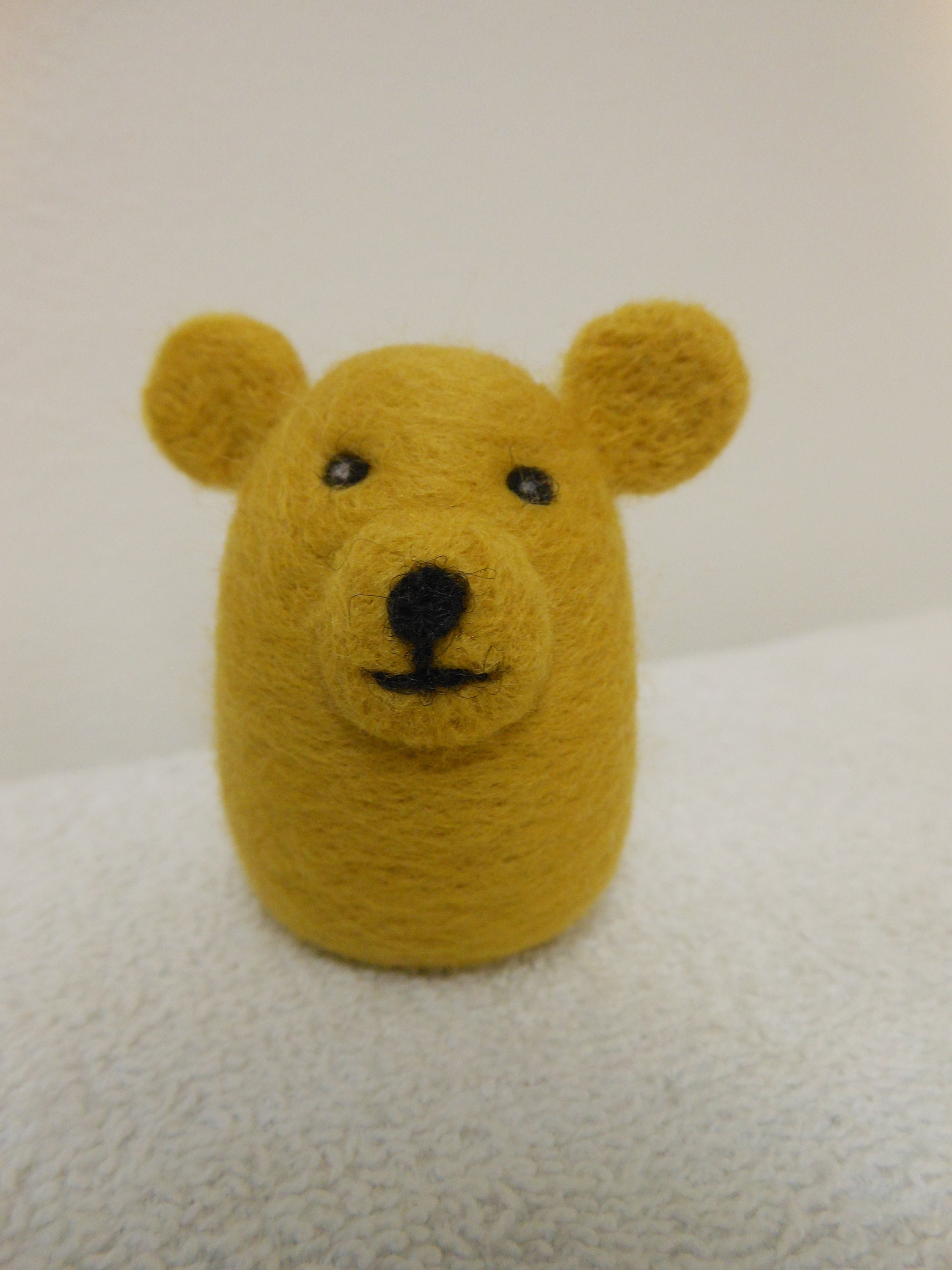 Needle Felted Bear Little Wool Light Honey Colored Bear - Etsy