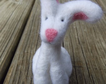 Needle Felted Rabbit White Comical Bunny Rabbit - Etsy