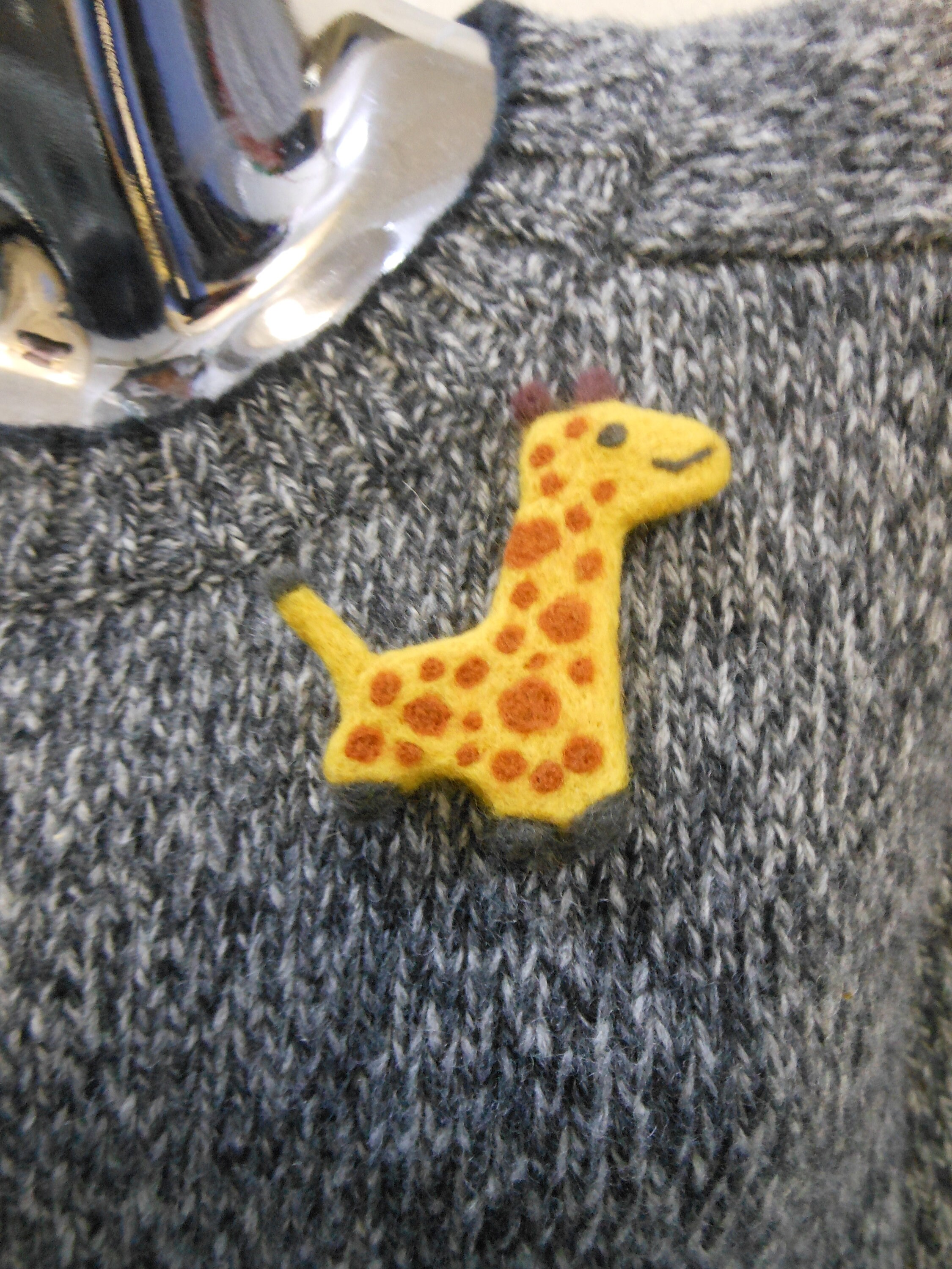 Needle Felted Giraffe Pin Brooch Merino Wool Baby Giraffe - Etsy