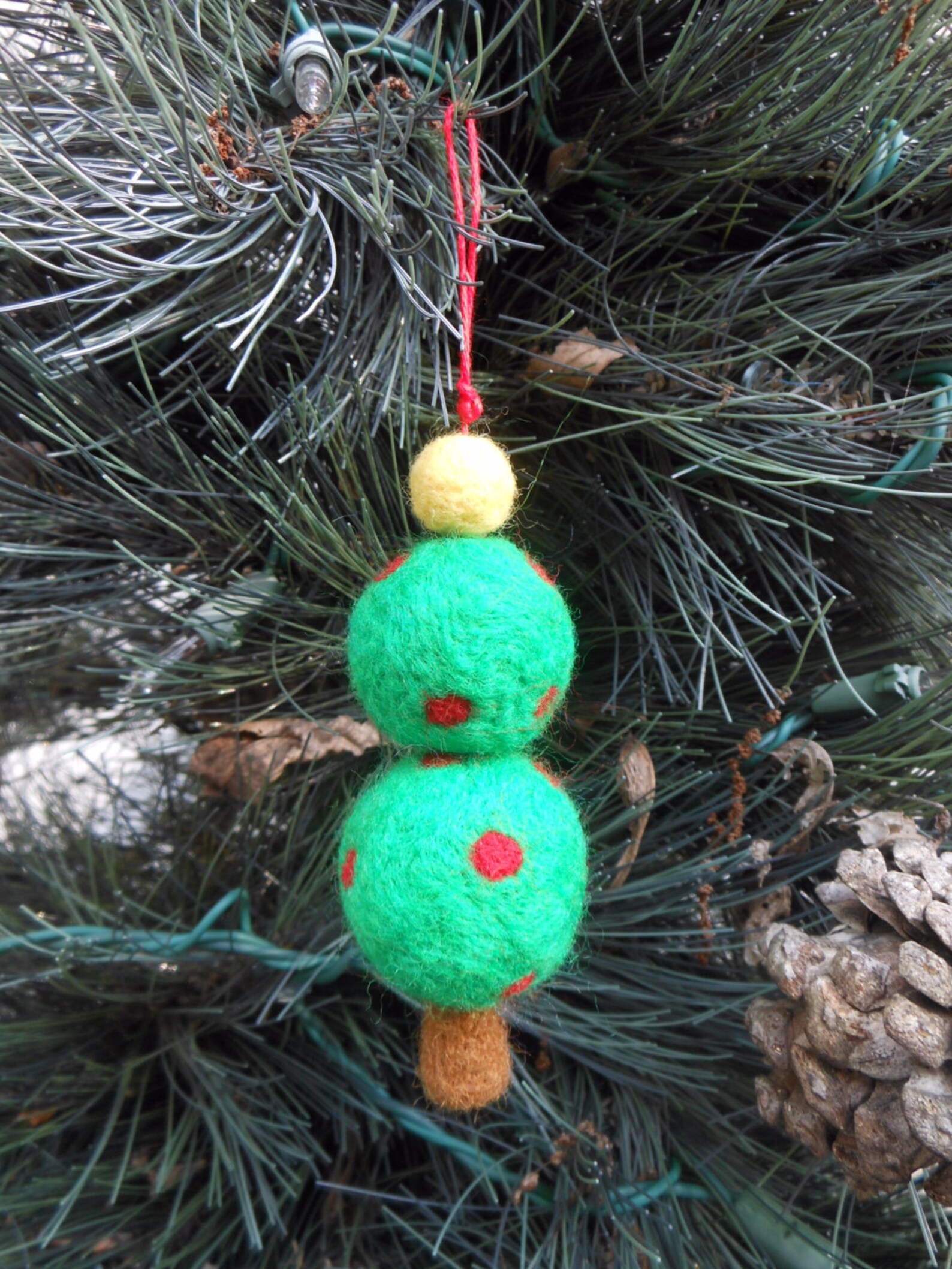 Wool Needle Felted Christmas Tree Ornament - Etsy