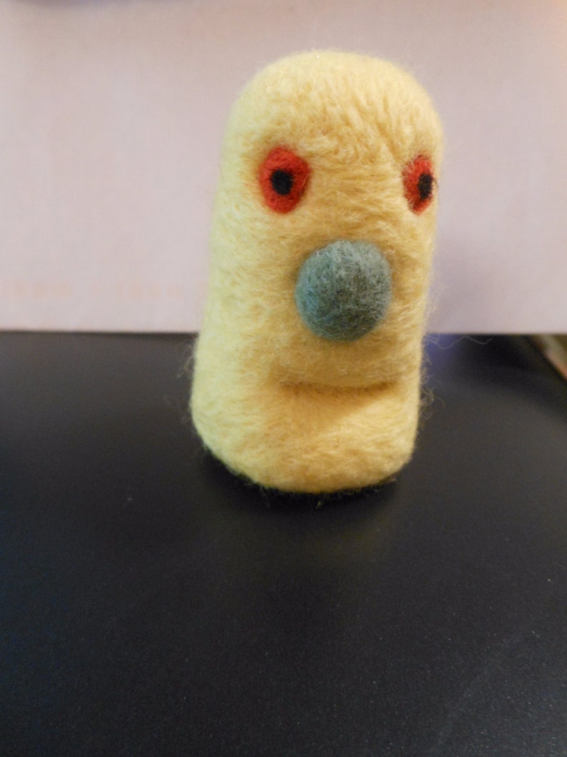 Little Yellow Wool Needle Felted Friendly Monster - Etsy