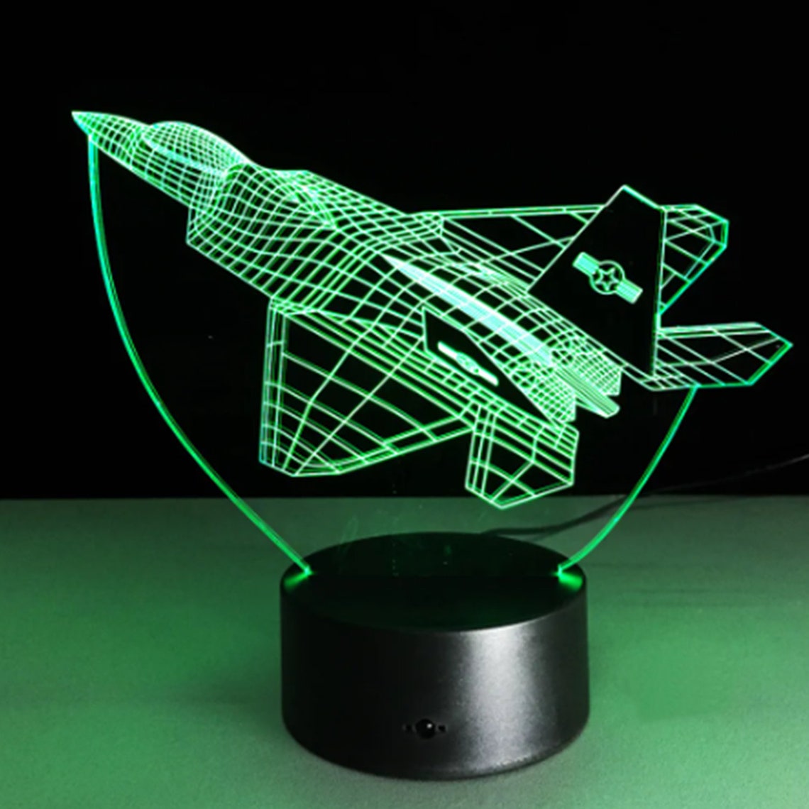 Aircraft 3D Acrylic LED Night Light - Multi-color Changing Aviation ...