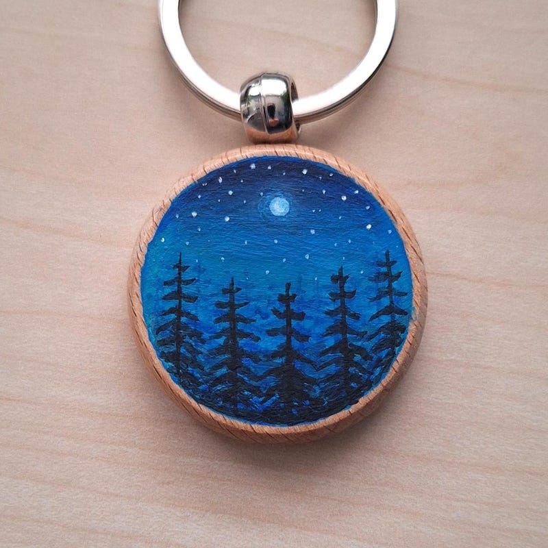 Wooden Keychain - Etsy