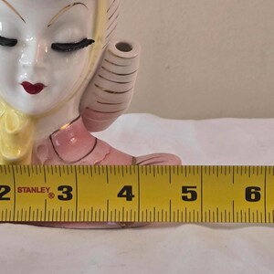 Lefton Pink Barbara Head Vase - Large 6 Inch - Vintage - Etsy