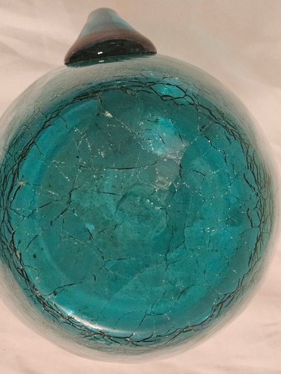 Rainbow Art Glass Pitcher Blue/Green Aqua - Mid Centu… - Gem