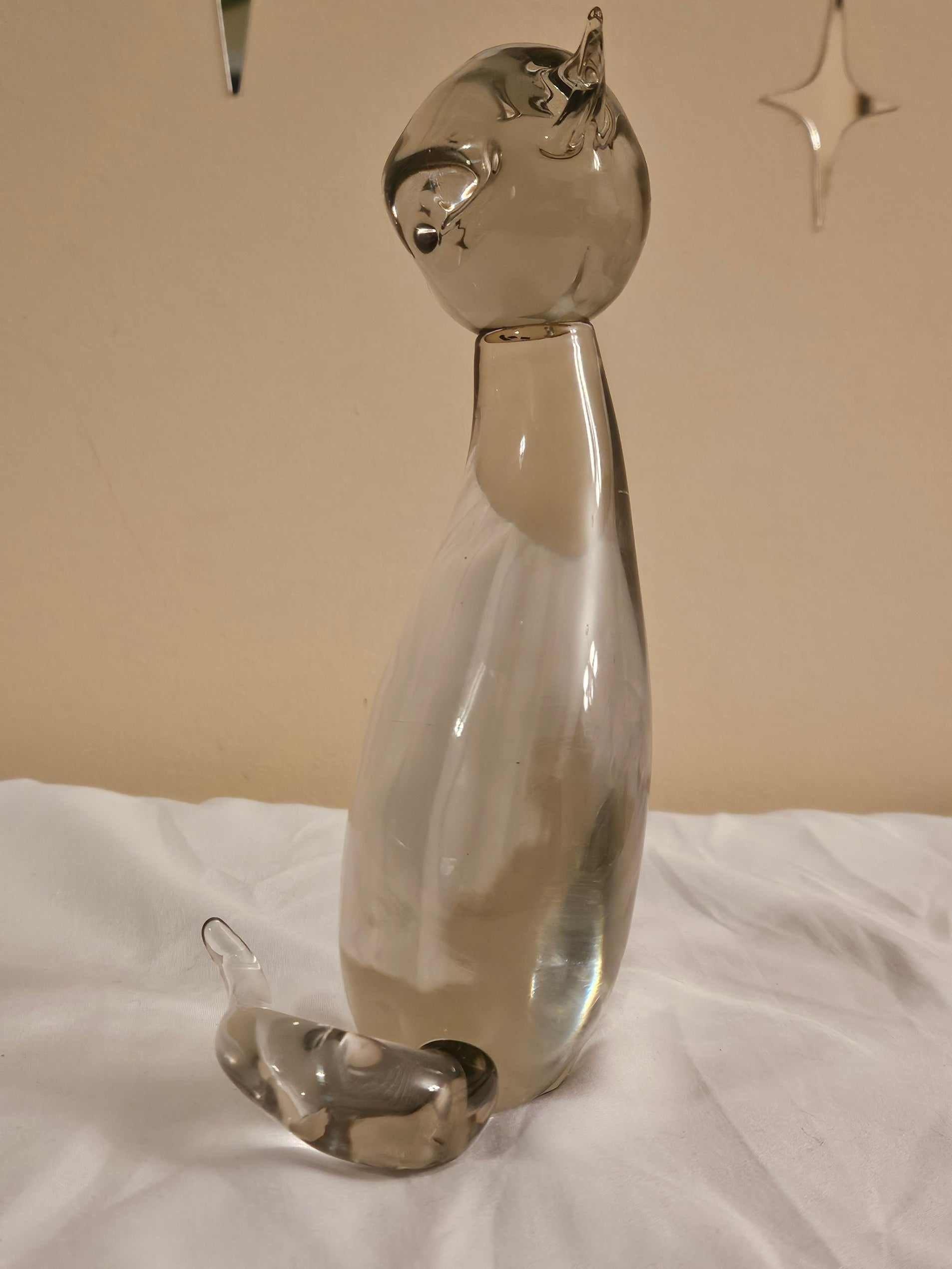 Shaded Glass Cat Livio Seguso - Signed - Vintage - Etsy