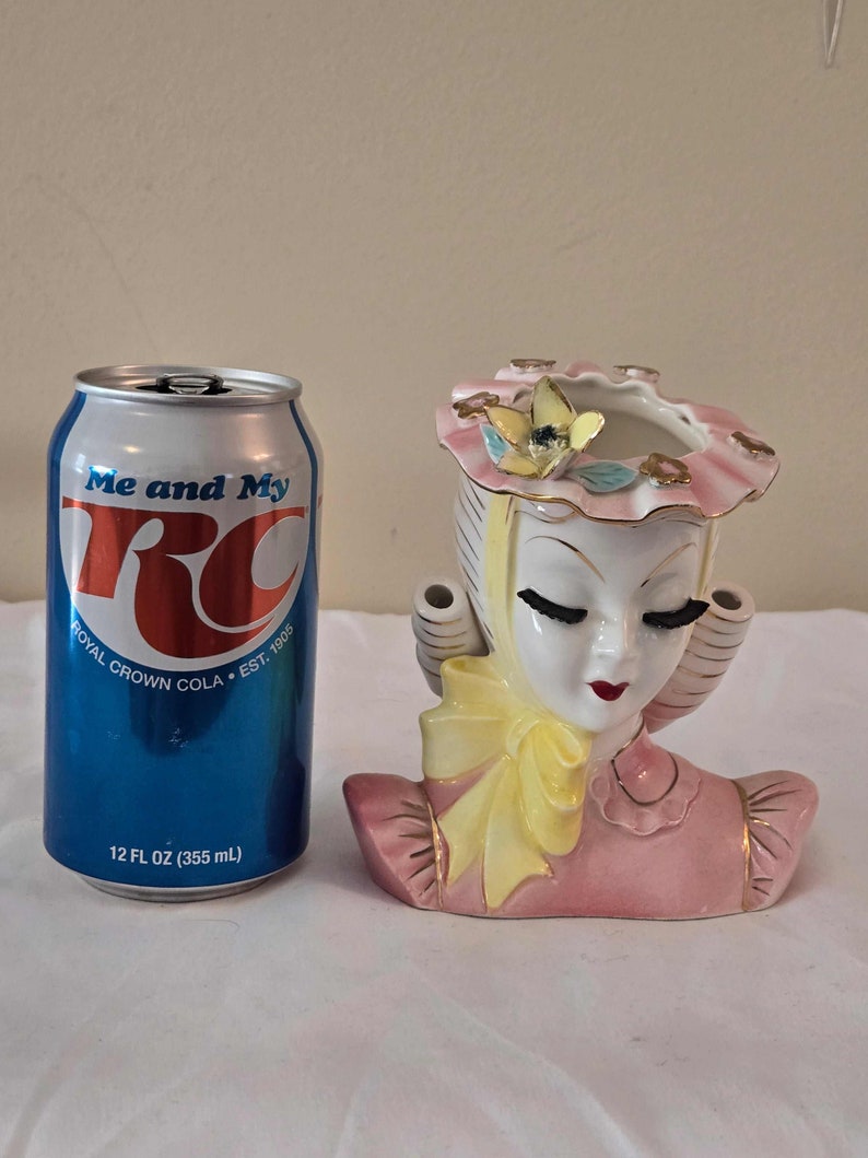 Lefton Pink Barbara Head Vase Large 6 Inch Vintage - Etsy