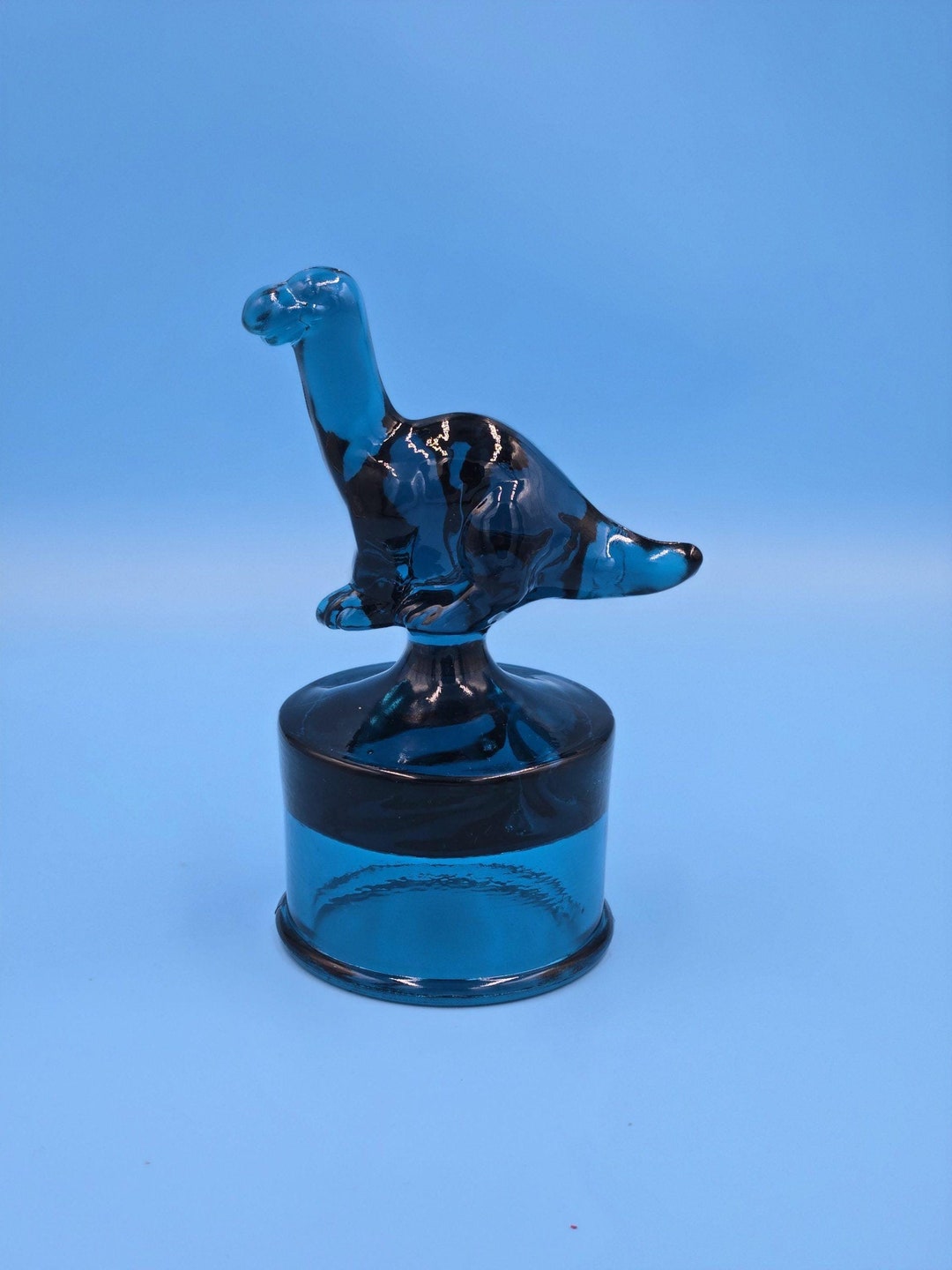 Fenton Blue Glass Dinosaur on the Font Figurine - Etsy