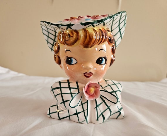 Beautiful Lefton Miss Dainty Head Vase - Collectible … - Gem