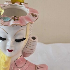 Lefton Pink Barbara Head Vase - Large 6 Inch - Vintage - Etsy