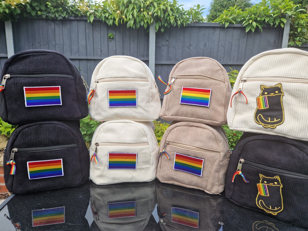 LGBTQ Pride Mini Backpacks With Embroidery White / Black / Beige - Etsy