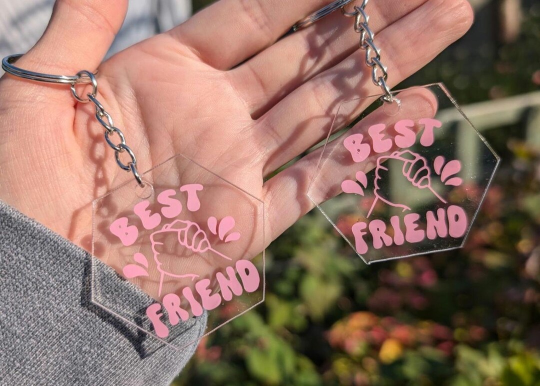 Best Friend Double Acrylic Keyring Set - Etsy