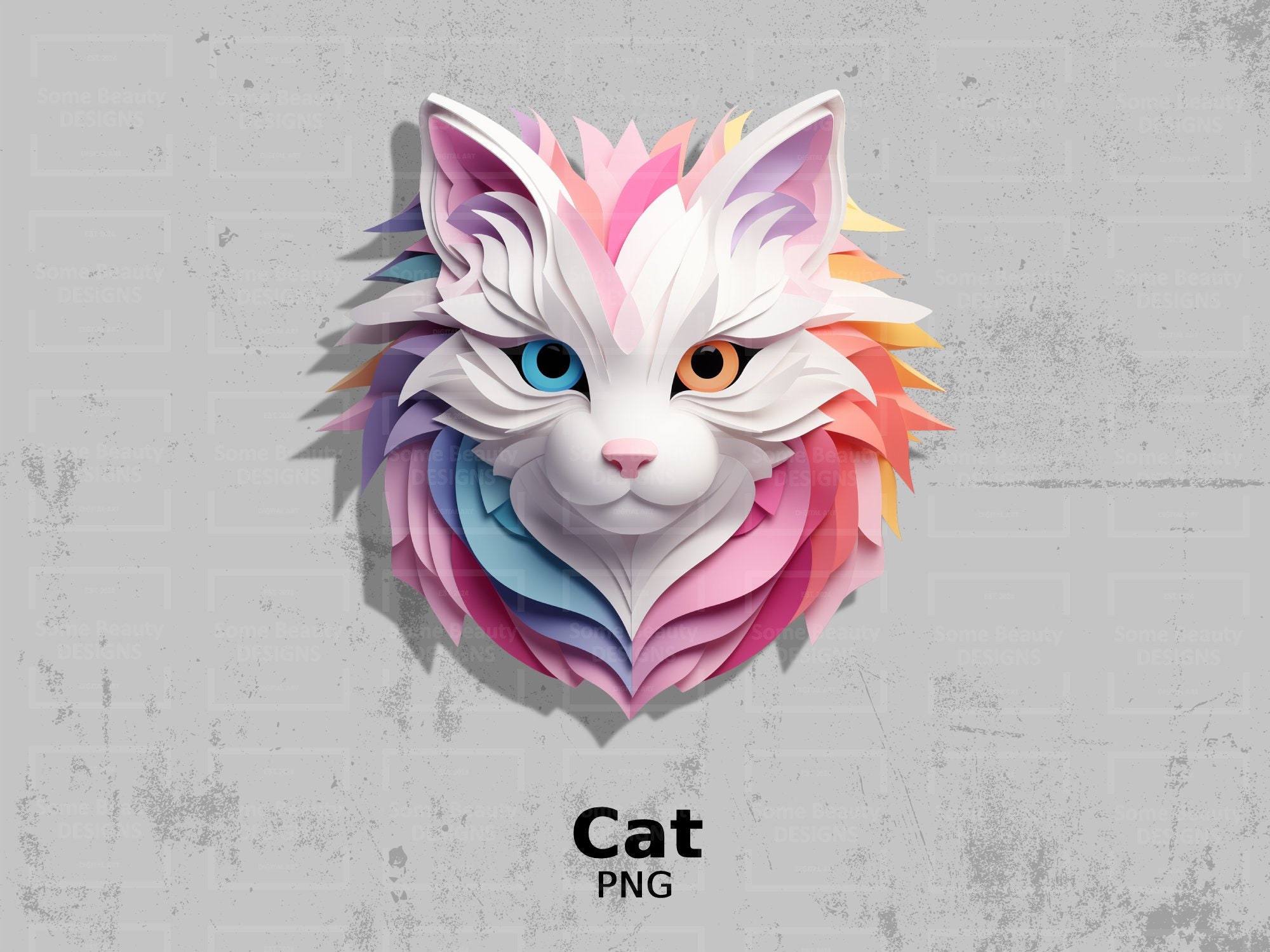Cat Design PNG, Instant Download, T-shirt Design, Pillow Design, Tote ...