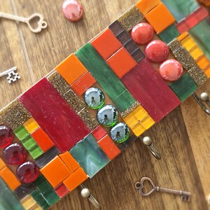 Key Holder for Wall – Colorful Key Hooks – Mosaic Entryway Organizer ...
