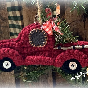 Crochet Red Christmas Truck Ornament Pattern, Instant Download PDF ...