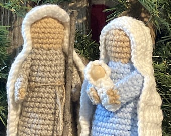 Mary, Joseph, and Baby Jesus Filet Crochet Pattern - Etsy