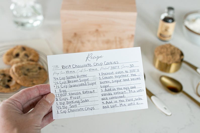Recipe Cards Set of 50 4x6 Cards as Kitchen Organizer Bridal Shower ...