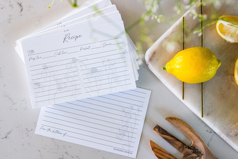 Recipe Cards Set of 50 4x6 Cards as Kitchen Organizer Bridal Shower ...